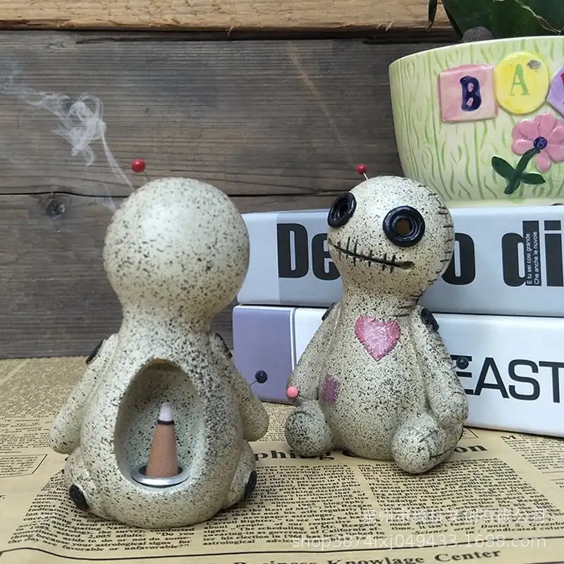 Voodoo-Doll-Cone-Incense-Burner-Desktop-Resin-Ornament-Handmade-Carft ...