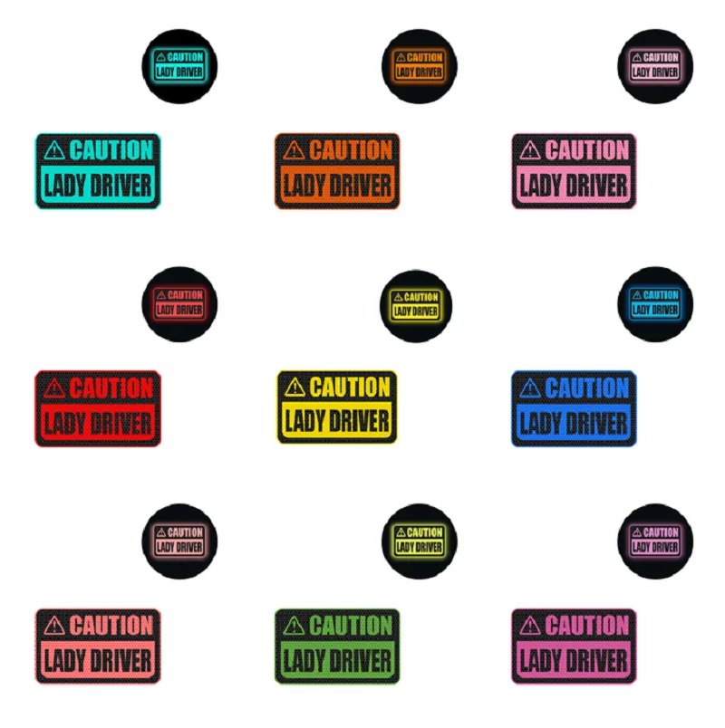 Lady-Driver-Reflective-Car-Stickers-Decals-Safety-Caution-Sign-Window ...