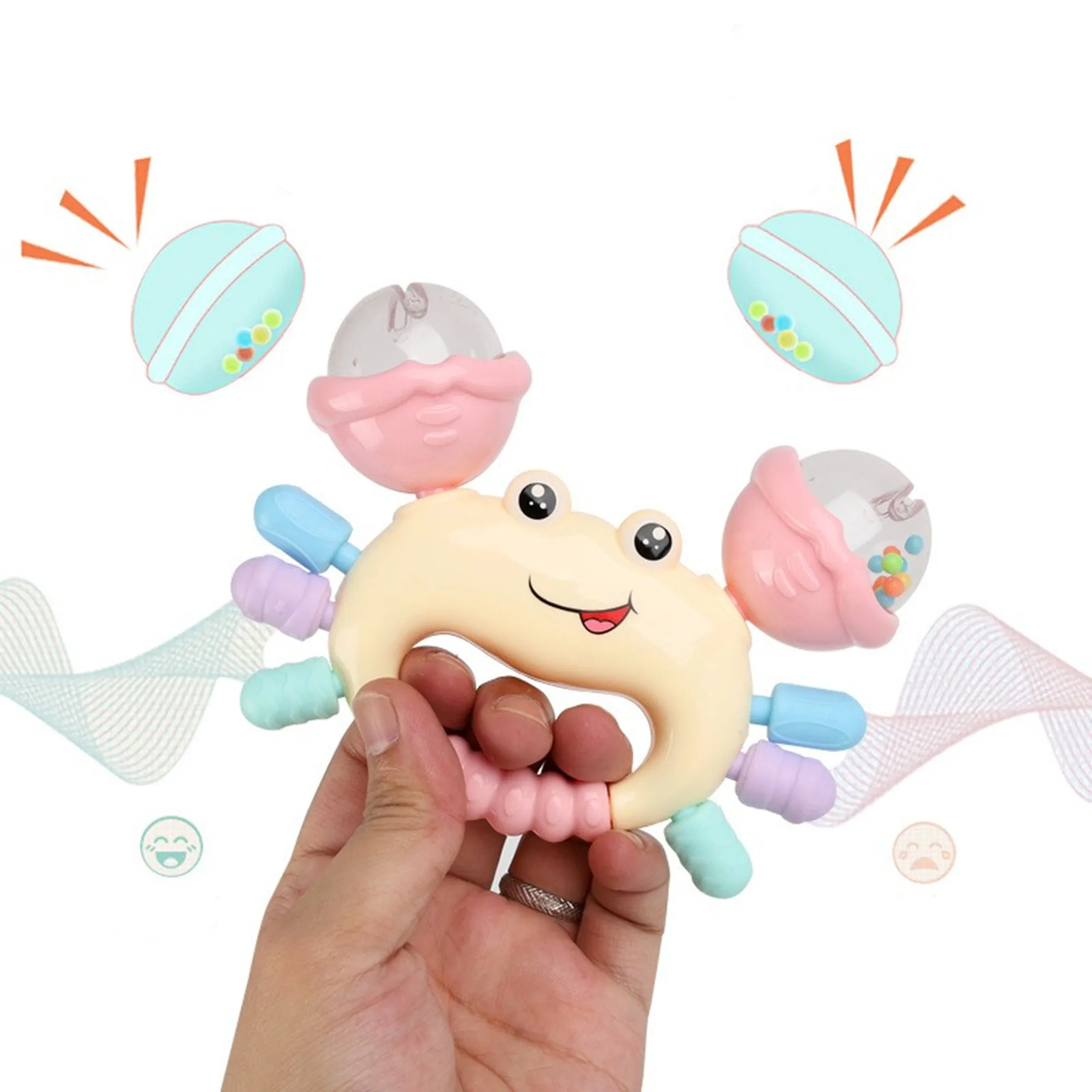 1pc-random-color-Early-Development-crab-Rattle-Toys-For-Babies-0-to-36 ...
