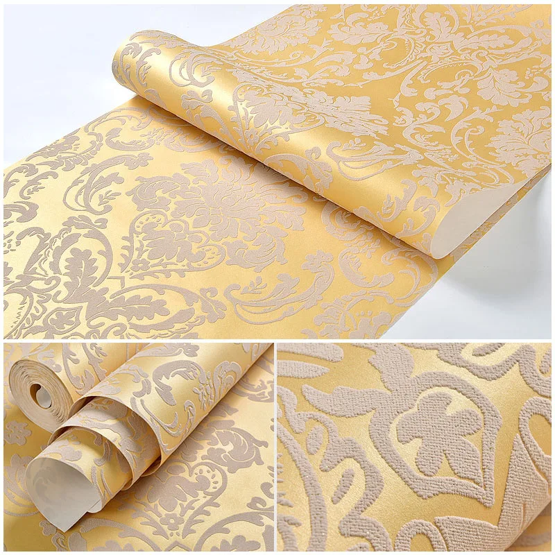 New Luxury 3D Embossed Wallpaper Self-adhesive Finely Pressed Non-woven ...