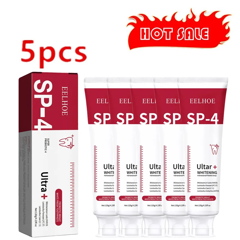5pcs-Sp-4-120g-Probiotic-Whitening-Toothpaste-Brightening-Stain-Fresh-Whiten-Teeth-Sp4-Enzyme ...