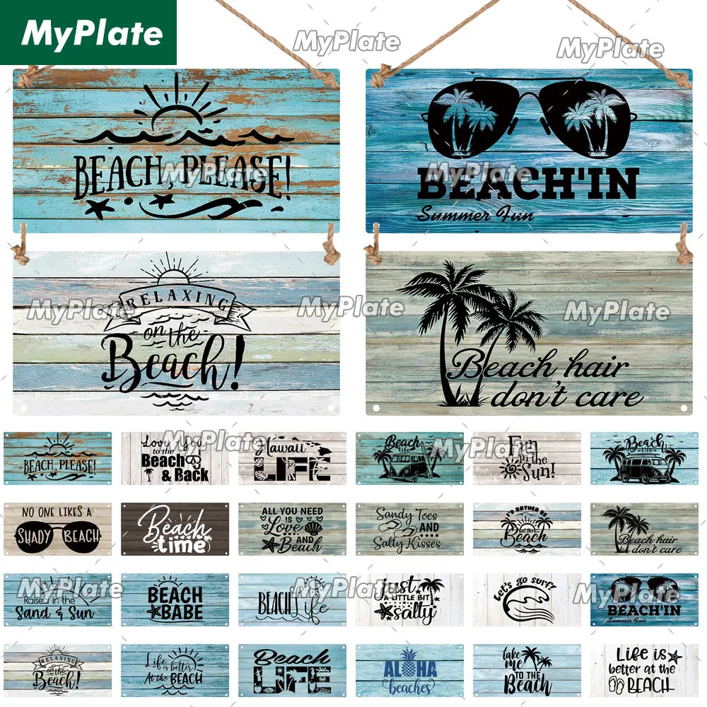 Beach-Wooden-Wall-Plaque-Sign-Beach-Seaside-Road-Guide-Wall-Decoration ...