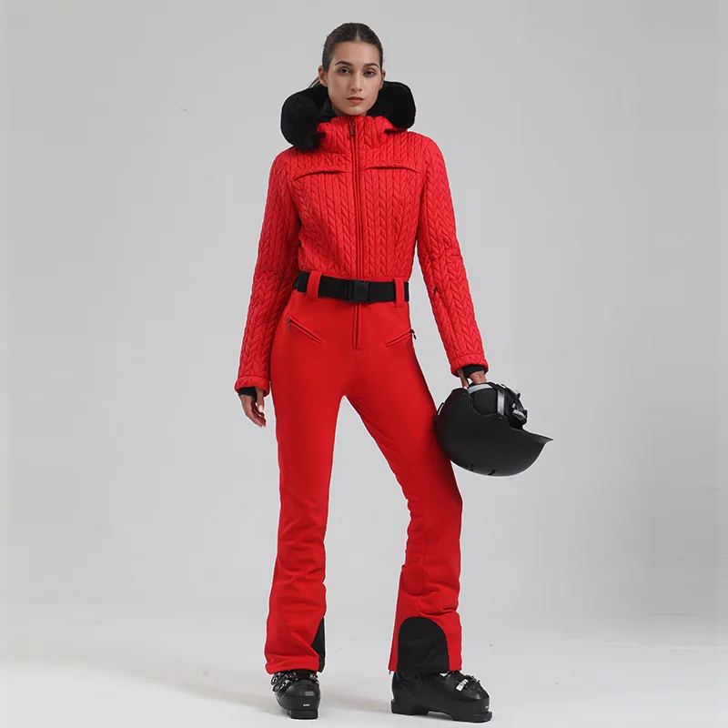 Winter Hooded One Piece Snow Suits Women Outdoor Sport Woman Ski ...