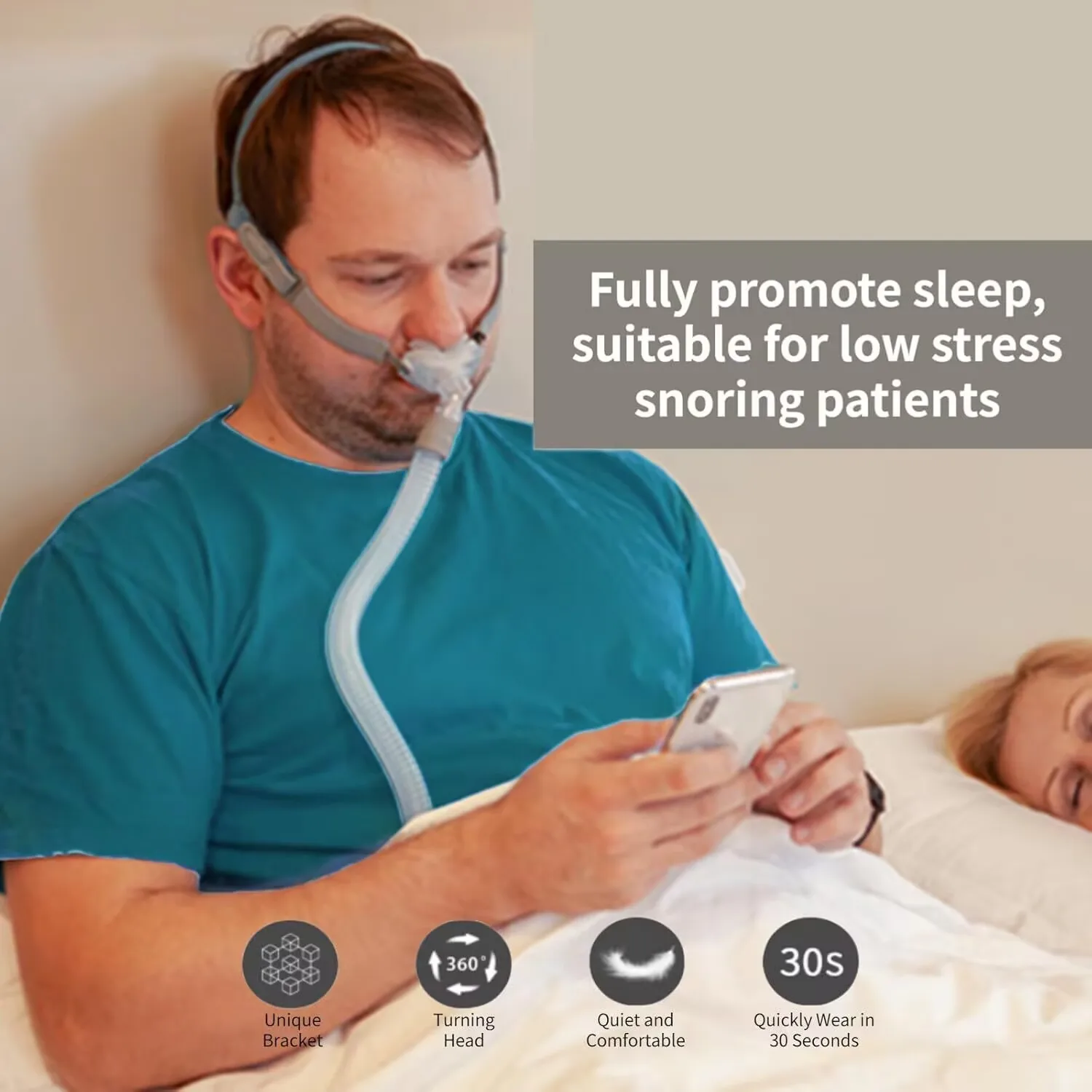 Hot Sale Nasal Pillows Mask CPAP Supplies，Sleep Snoring Apnea Assist ...