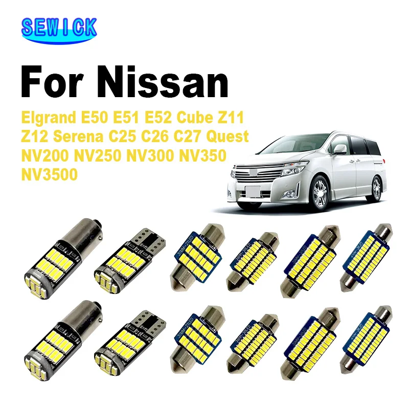 Bulbs-Interior-LED-Light-Kit-For-Nissan-Elgrand-E50-E51-E52-Serena-C25 ...