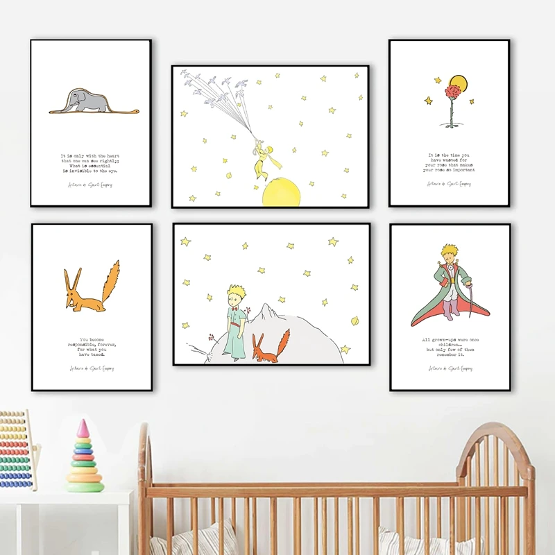 Little Prince Wall Decor Foxes | Posters Little Prince Fox | Little ...