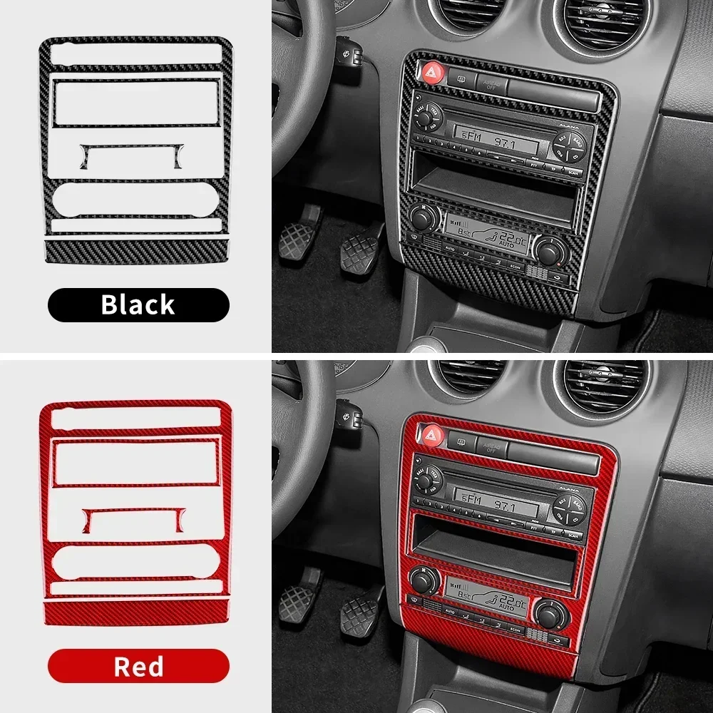 LHD RHD Car Central Control AC/CD Panel for Seat Ibiza Real Soft Carbon ...