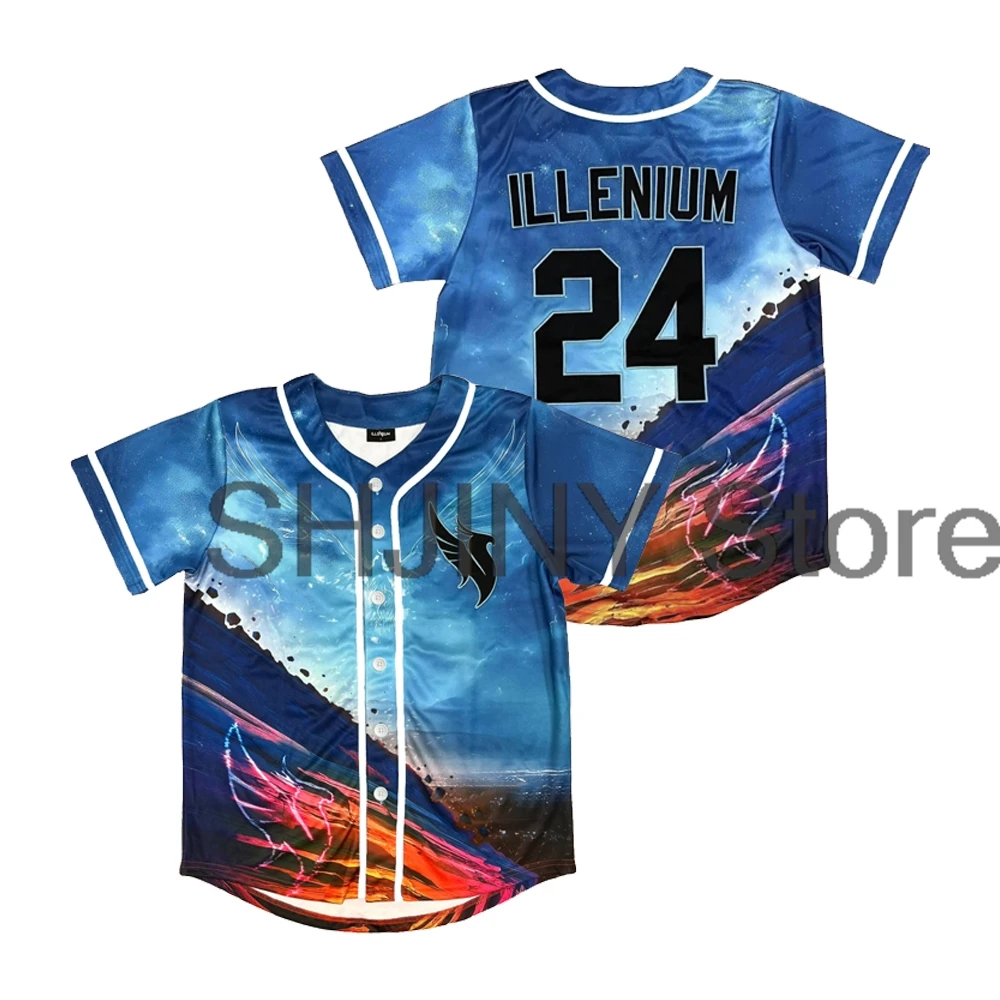 Illenium-Red-Rocks-Jersey-Baseball-Jacket-Shirts-V-Neck-Short-Sleeve ...