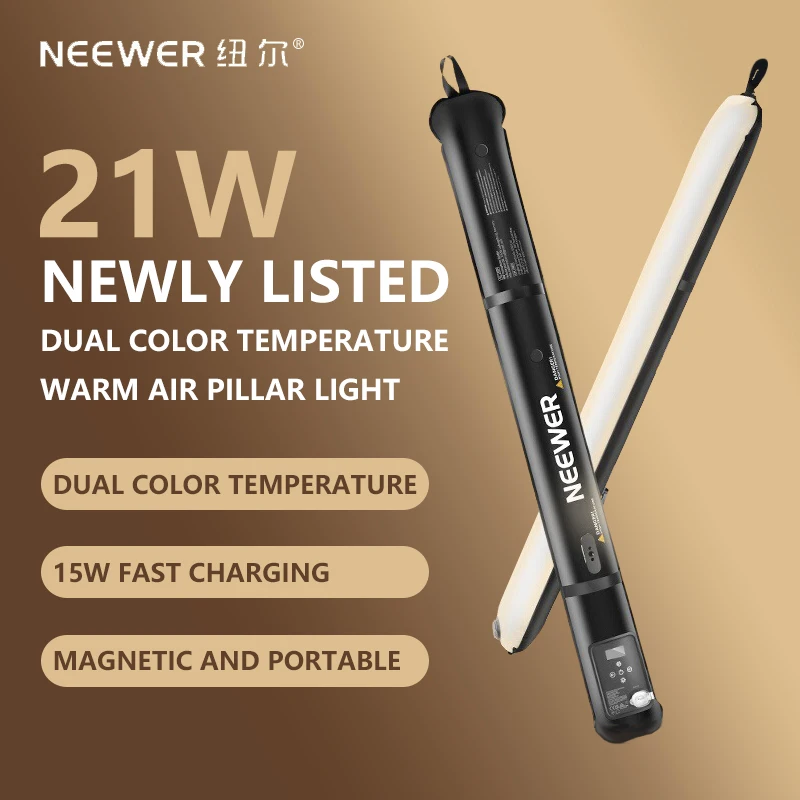 NEEWER 90cm Air Tube Light 21W Bi-Color 2700K-6500K Inflatable LED ...