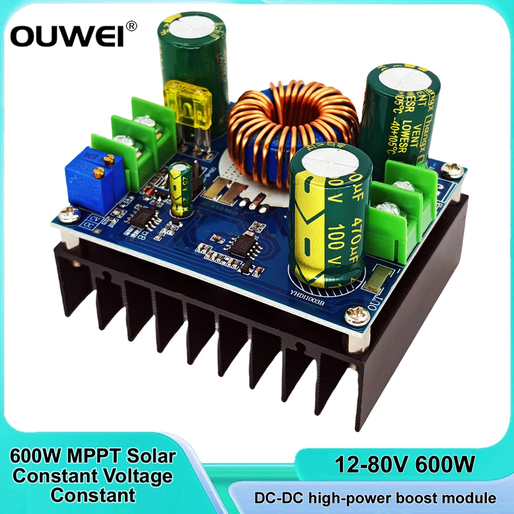 DC 10-60V To 12-80V High Power Boost Module 600W MPPT Solar Constant ...