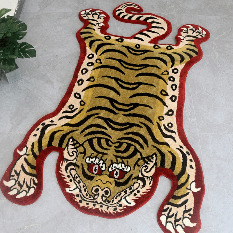 Tibetan Tiger Carpet Super Soft Tufted Animal Bedside Carpet Non-slip ...