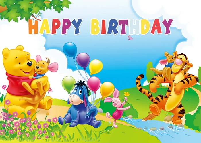Winnie The Pooh 1st Birthday Wallpaper