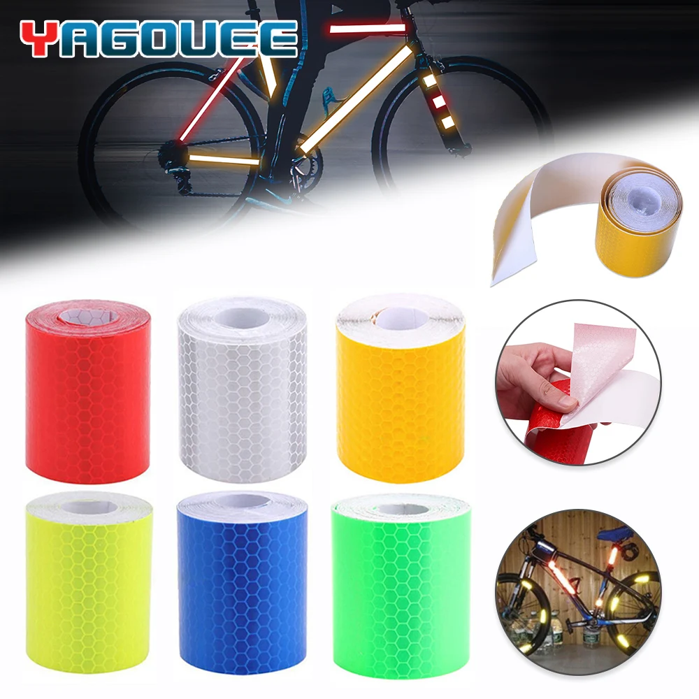 5cm*3m Bicycle Body Reflective Safety Sticker Sign Bike Warning ...