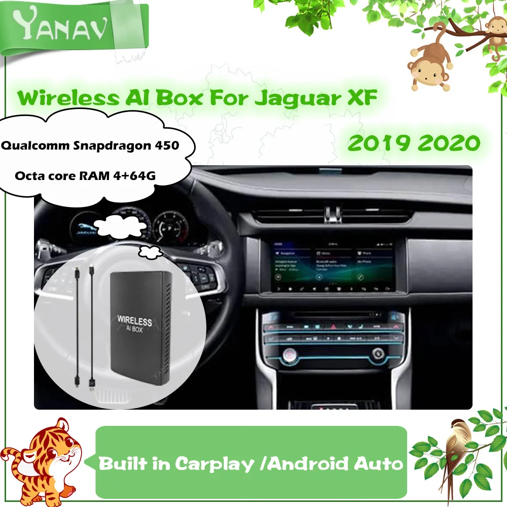 Qualcomm 450 Android Carplay Wireless AI Box For Jaguar XF 2019 2020 ...