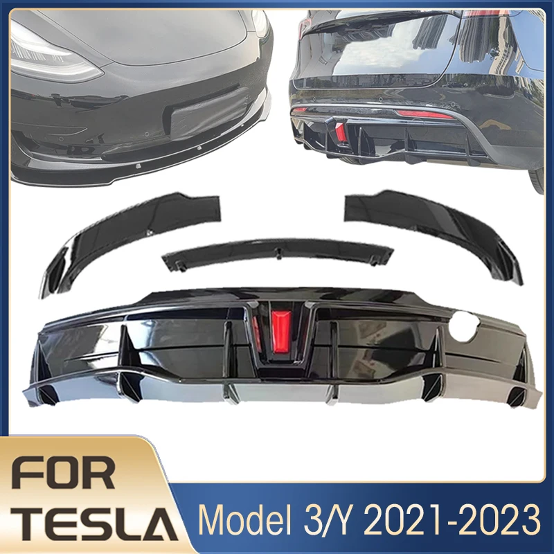 For-Tesla-Bumpers-Front-Lip-Rear-Bumper-Diffuser-Body-Kit-Spoiler-For ...