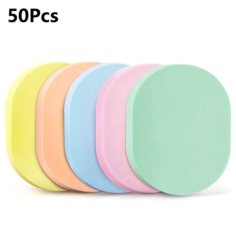 50Pcs Soft Face Cleansing Sponge Puffs Washable Thick Face Cream Pearl ...