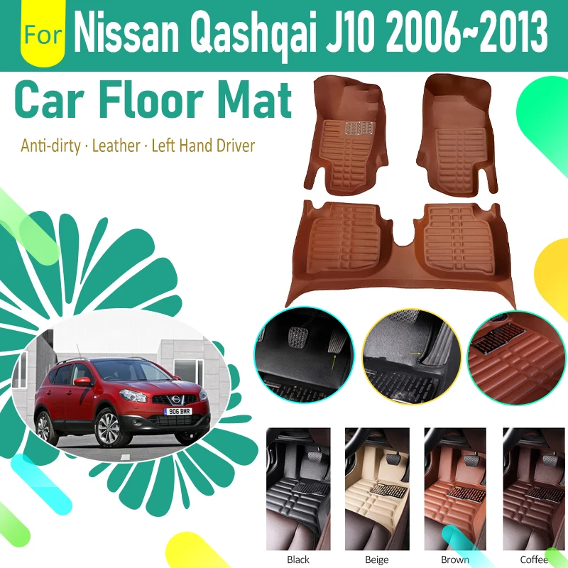 Car-Floor-Mats-For-Nissan-Qashqai-Dualis-J10-2006-2013-LHD-Waterproof ...