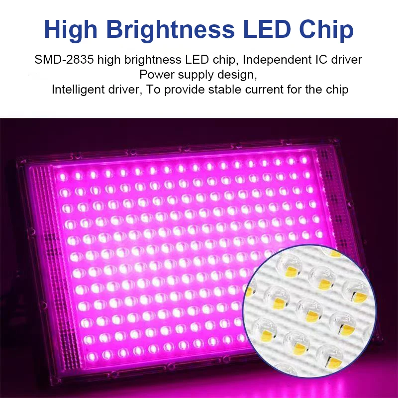 Plant lamp floodlight full spectrum LED growth lamp 50W 100W ...