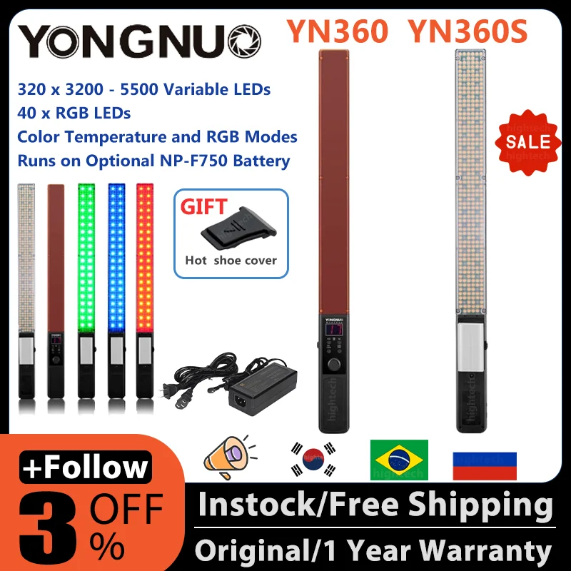 Yongnuo-YN360-YN360s-LED-Video-Light-Adjustable-Color-Temperatur-3200k ...
