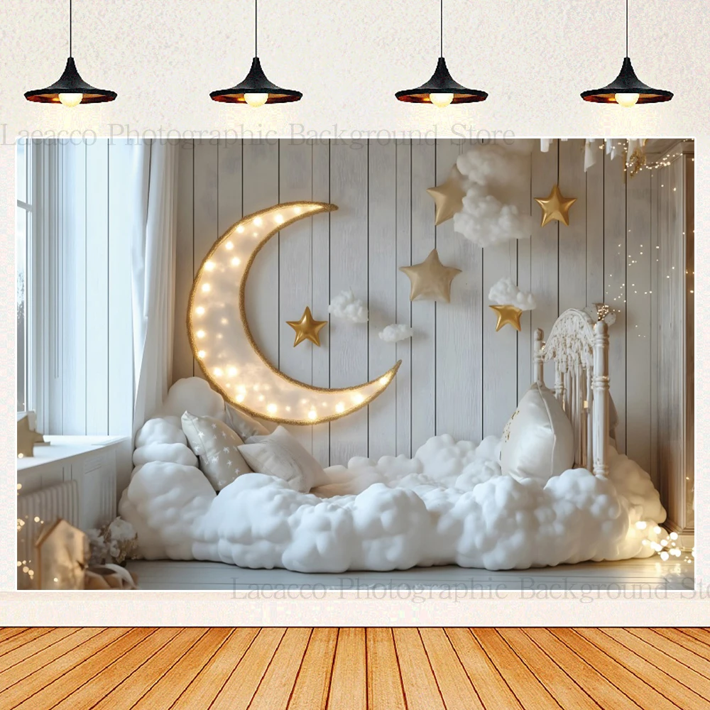 Moon-Stars-Clouds-Photography-Background-Baby-Shower-Party-Newborn ...
