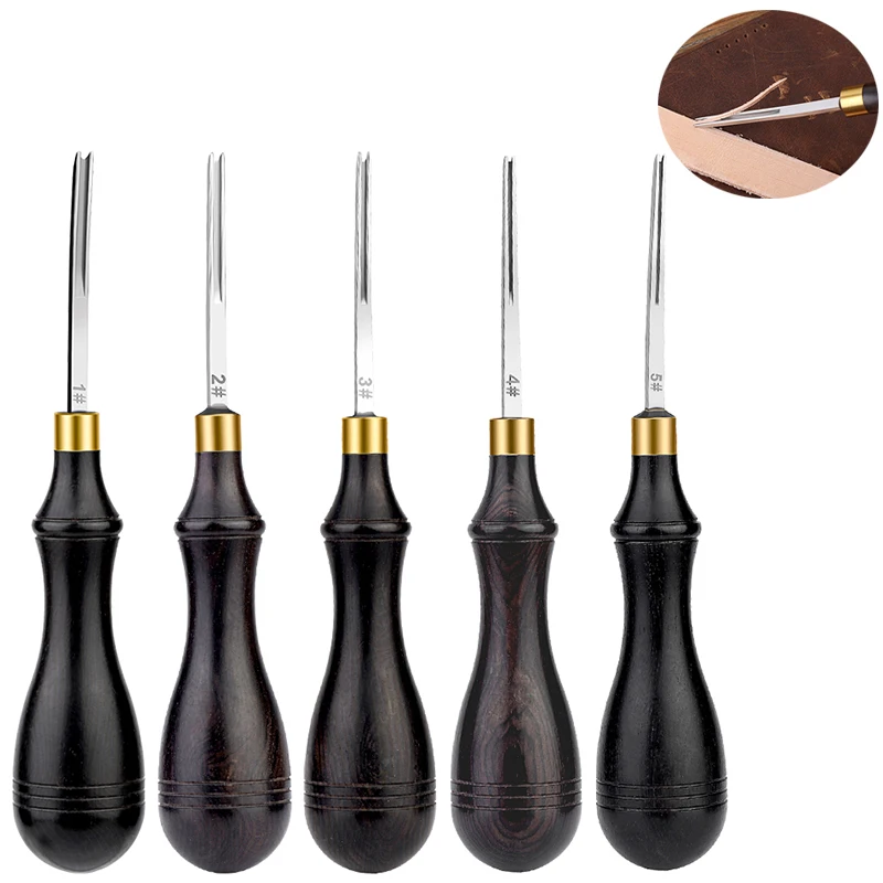 KRABALL – chanfreins à bords en cuir, outil de levage à large bouche avec manche en bois pour le ...