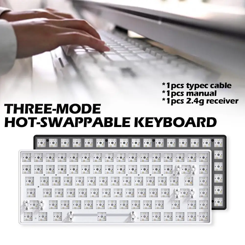 Customized-Three-Mode-Mechanical-Keyboard-Kit-Hot-swappable-2-4G ...