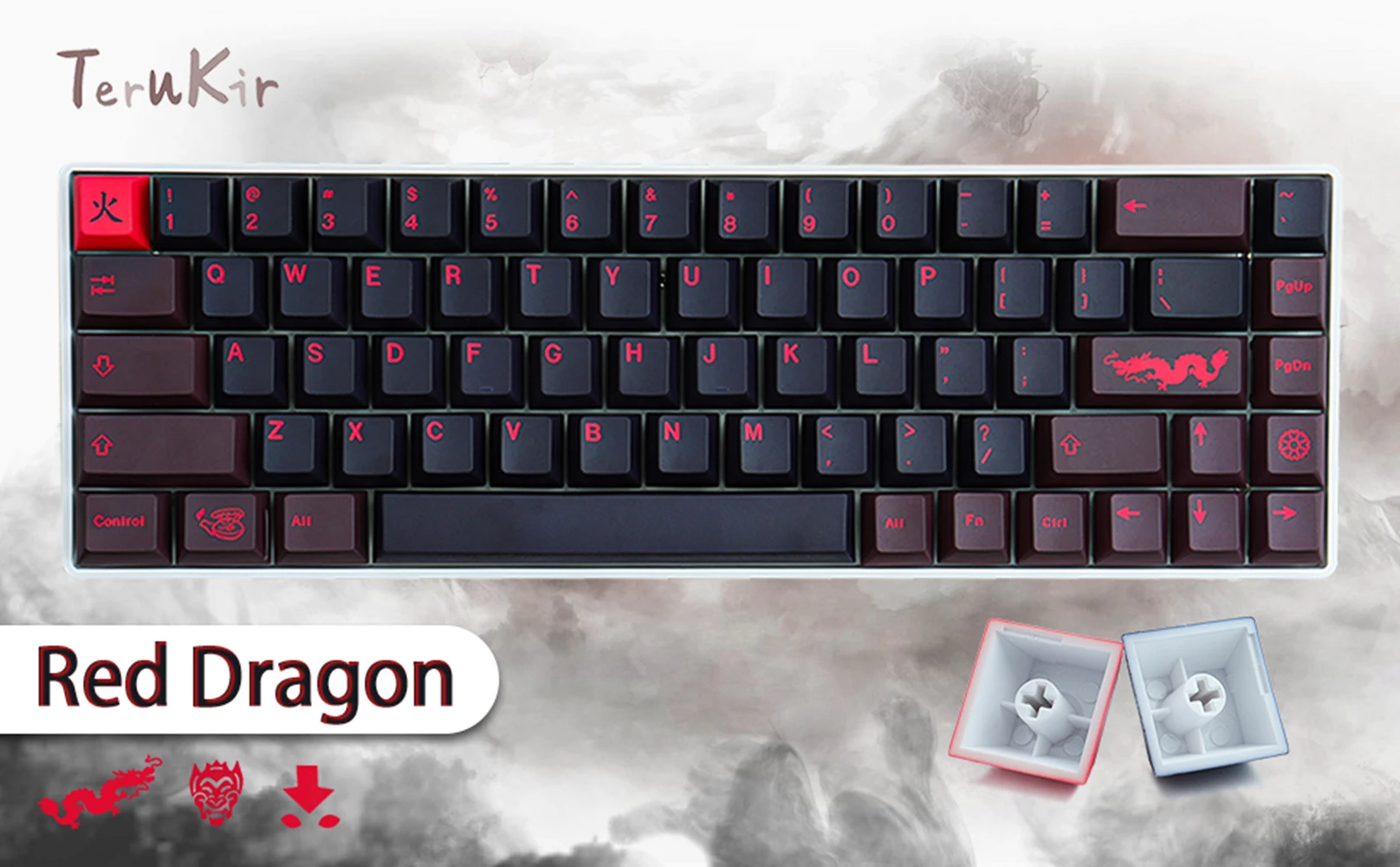 GMK-Red-Dragon-Keycaps-130-Keys-Keycaps-Cherry-Profile-DYE-SUB ...