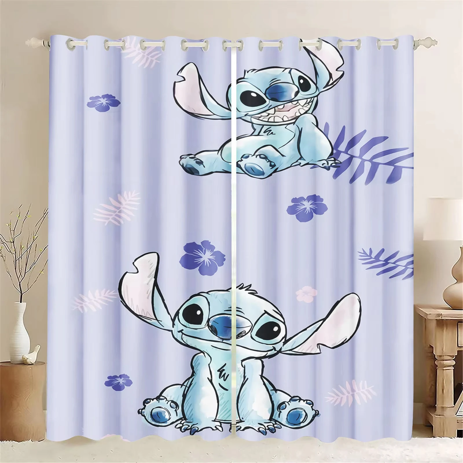 Stitch-Cartoon-Curtains-for-Kids-Polyester-Shade-Curtains-Window ...