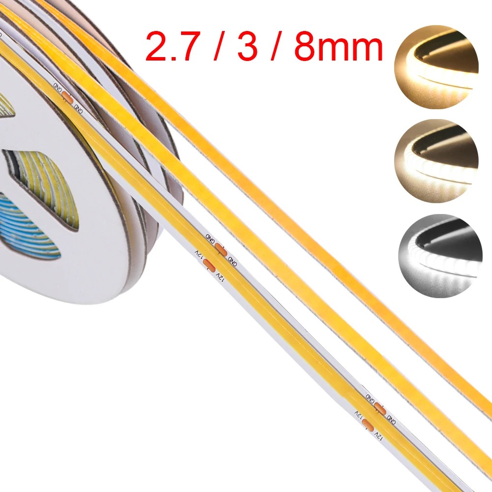 2-7mm-4mm-COB-LED-Strip-Light-12v-24v-5v-Ultra-thin-Bright-480LEDs-m ...