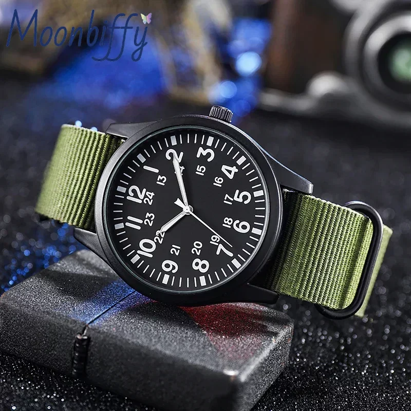 Camping-Men-s-Fashion-Nylon-Woven-Band-Quartz-Watch-Air-Force-Field ...