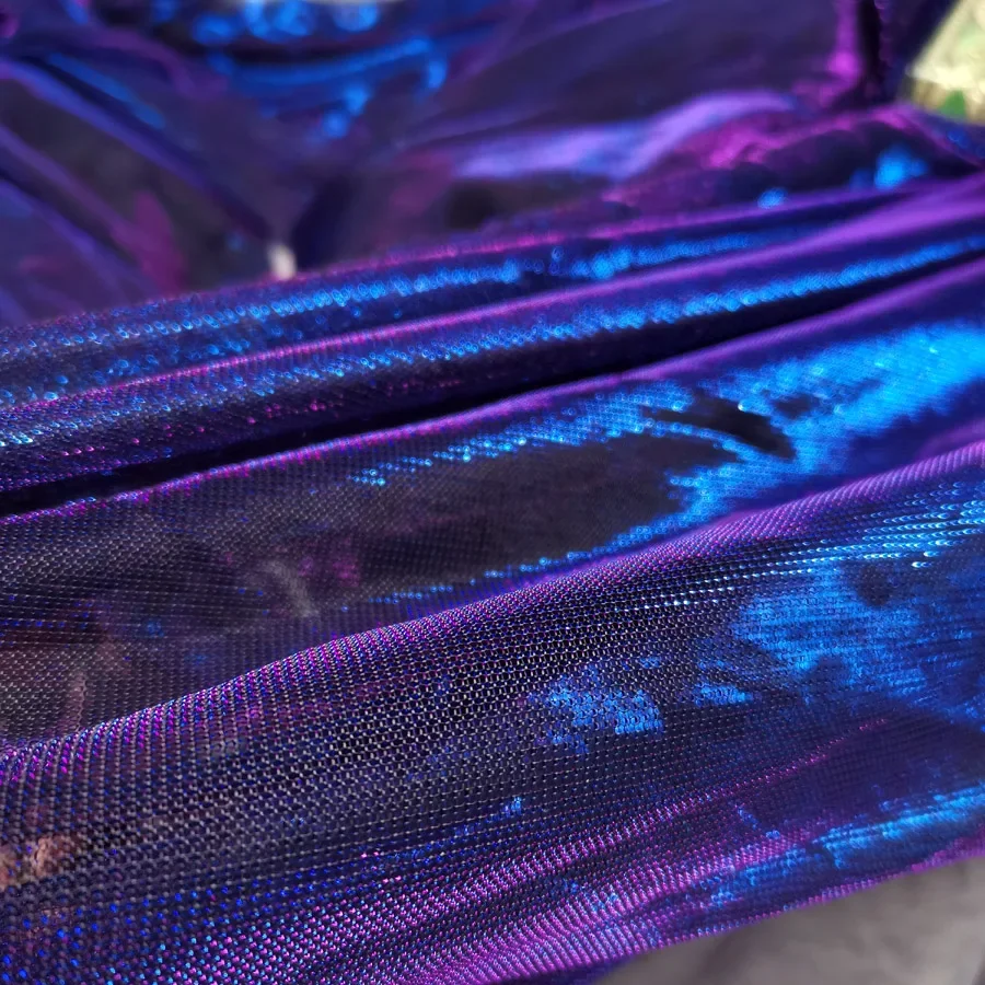 Party-Dress-Fabric-Metallic-Shiny-Mesh-Rridescence-Magic-Color-Fabric ...