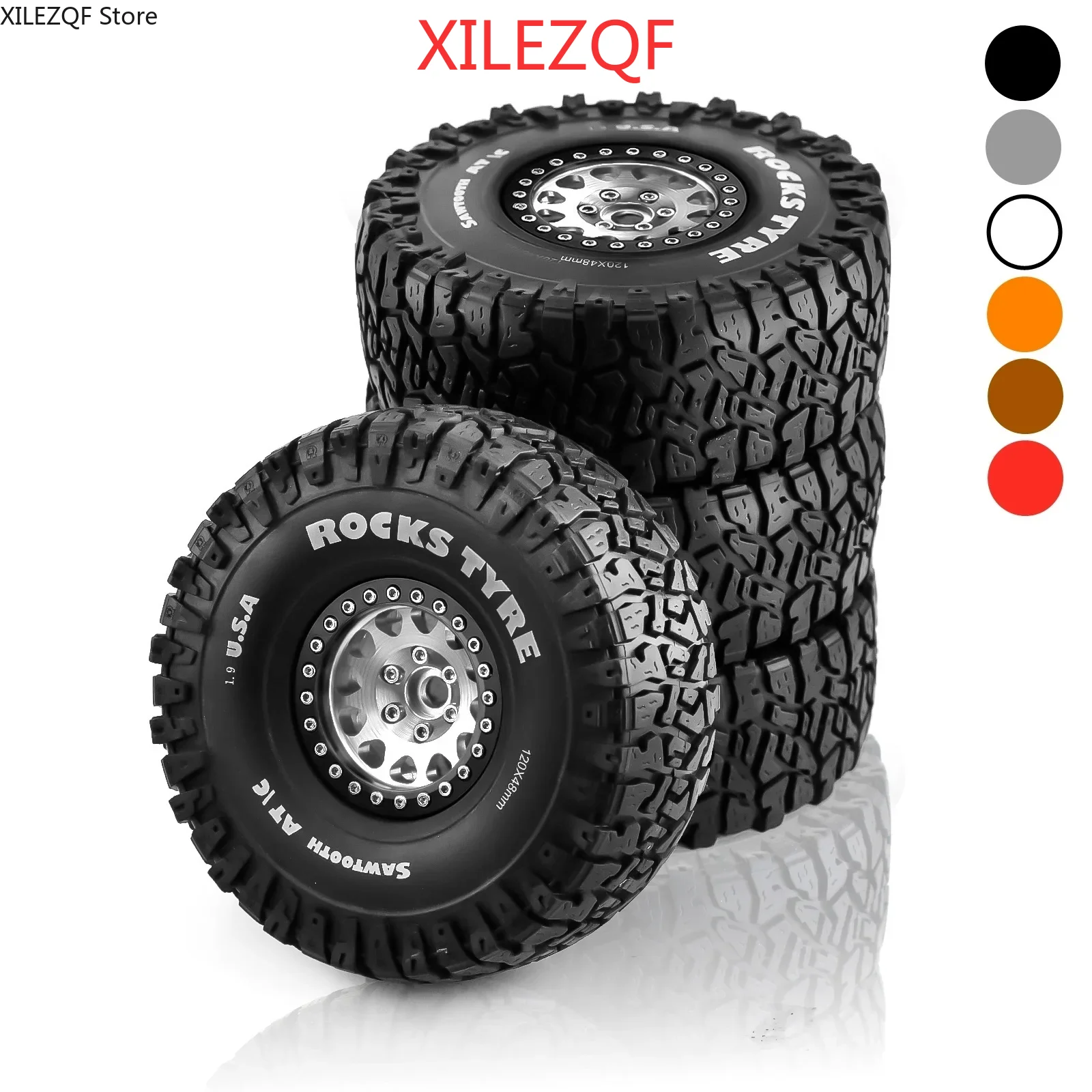 XILEZQF 1-4pc 120mm 1.9-inch climbing tires suitable for TRX - 4, SCX10 ...