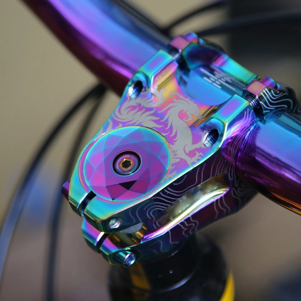 Mountain Bike Diamond Stem Top Cap Bicycle Headset Top Cap Cover Rainbow Color