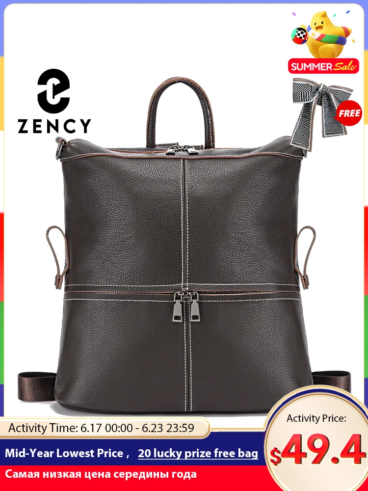 Zency-Women-s-Fashion-Genuine-Leather-Backpack-Travel-Knapsack-Large ...