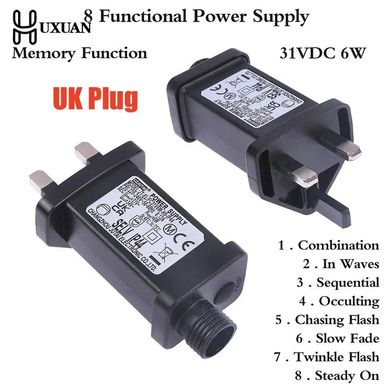 AC 220V To 31VDC 6W 8 Functional SELV LED Lamp Driver UK Plug Switch ...