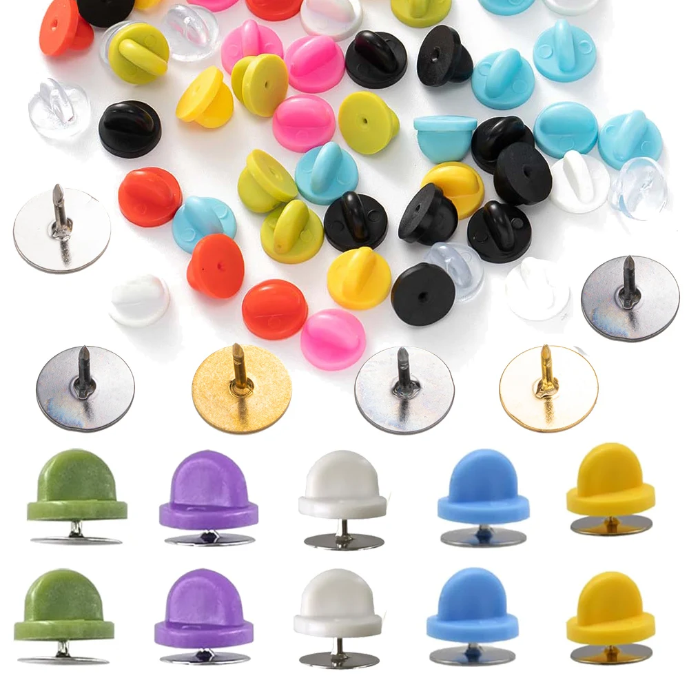50pcs-PVC-Rubber-Pin-Backs-Butterfly-Clutch-Cap-Keepers-Replacement-for ...