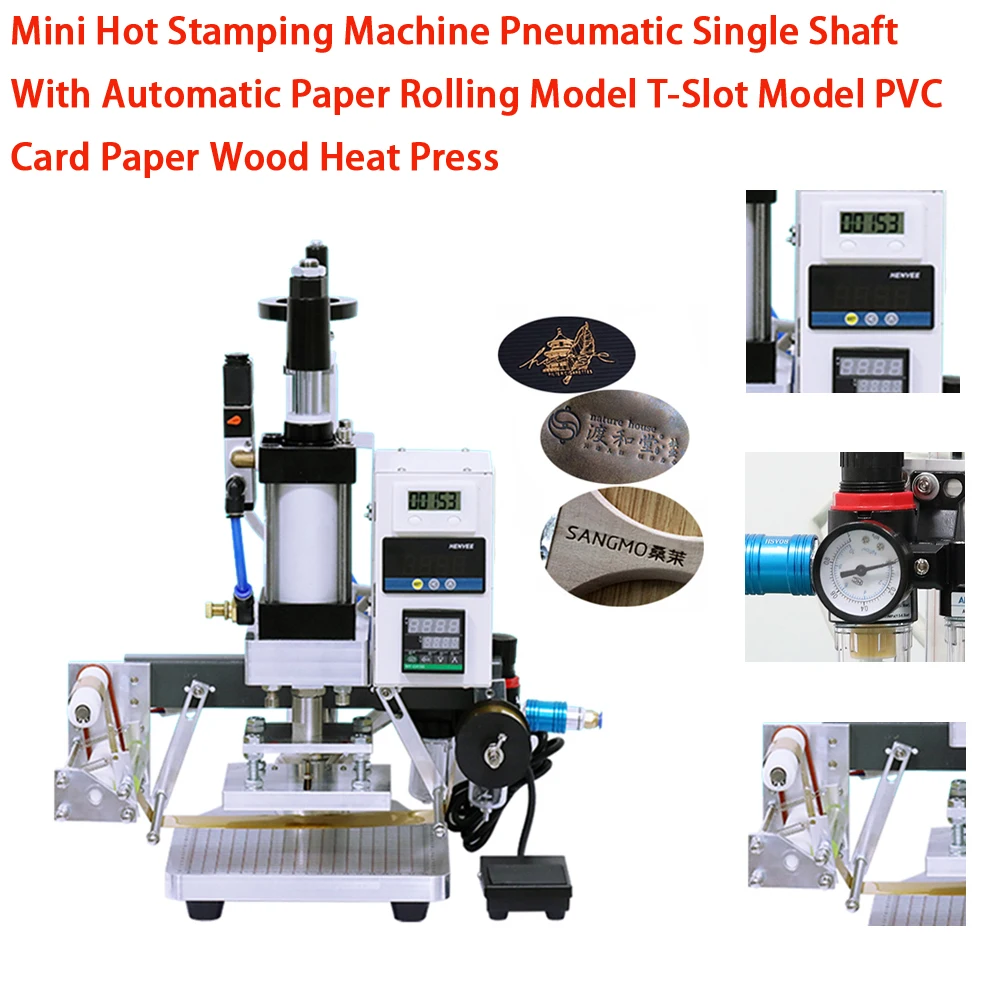 Mini-Hot-Stamping-Machine-Pneumatic-Single-Shaft-With-Automatic-Paper ...