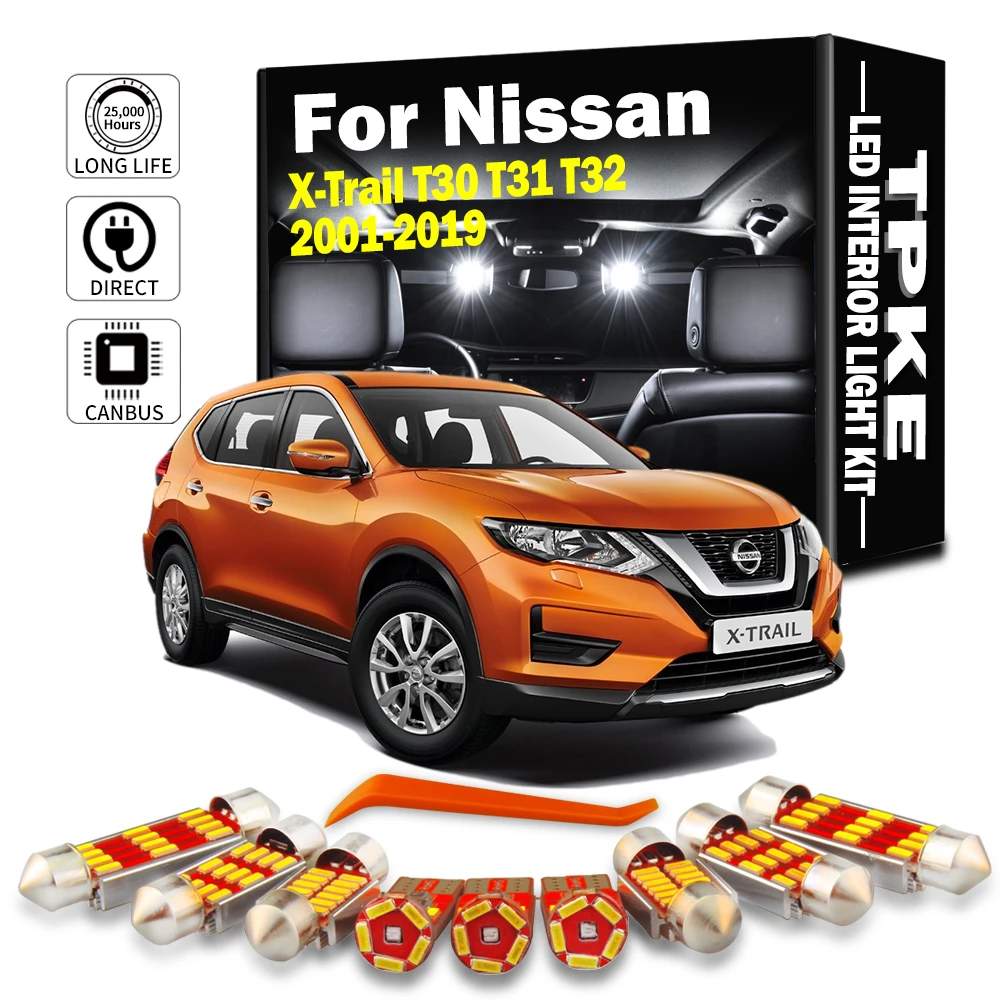 TPKE Canbus For Nissan X Trail X Trail T30 T31 T32 2001 2018 2019 Car Lamps LED Interior Dome ...