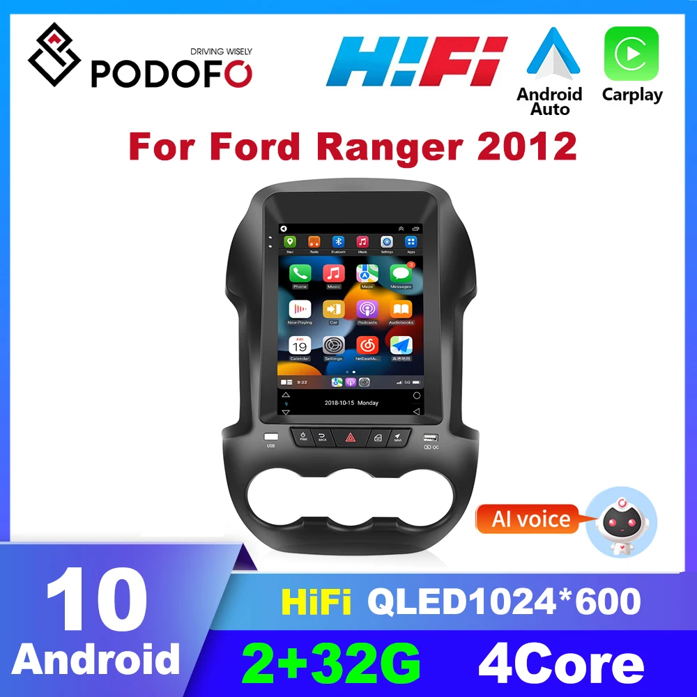Podofo Android Car Radio For Ford Ranger 2012 2din car Multimedia ...