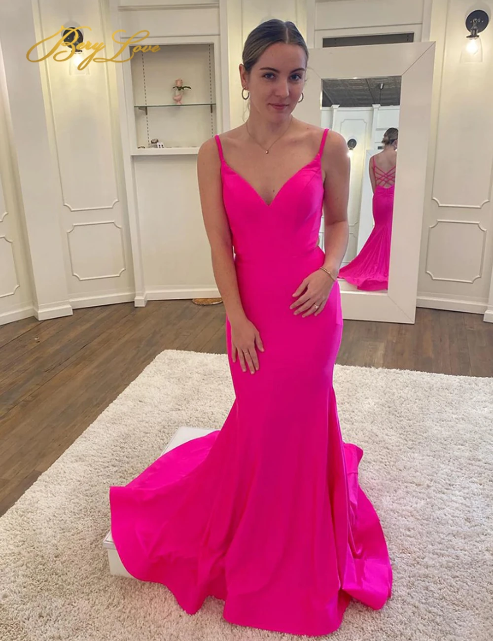 Hot Pink Prom Dresses With Straps