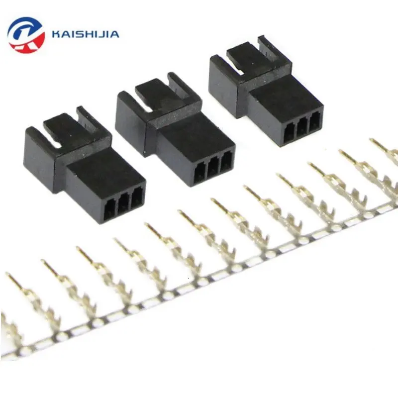 50 Sets Black Red Molex 2540 3pin Fan Male Pwm Power Shell Connector ...