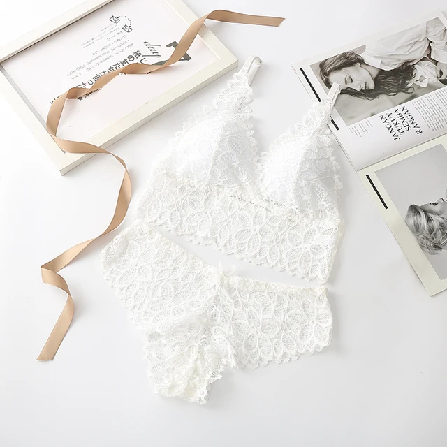 Women Lace Bra Sets Seamless Underwear Backless Vest Sexy Panties ...