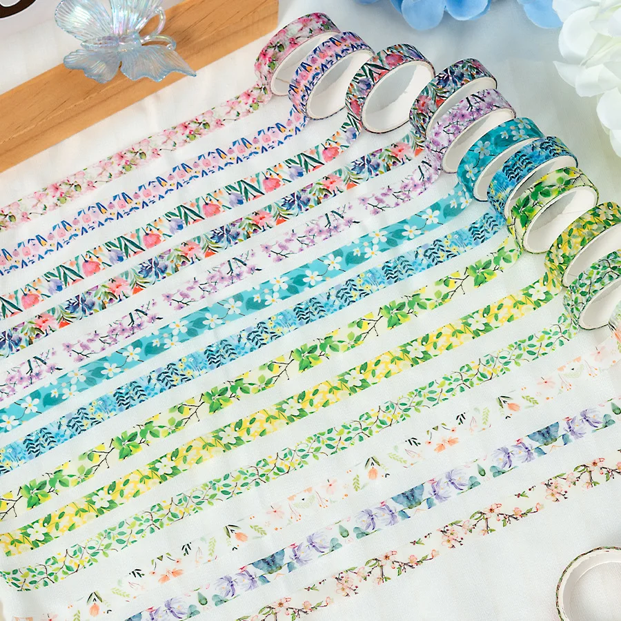 5Pcs Spring Flower Washi Tape set Decorative Adhesive Tapes Journal ...