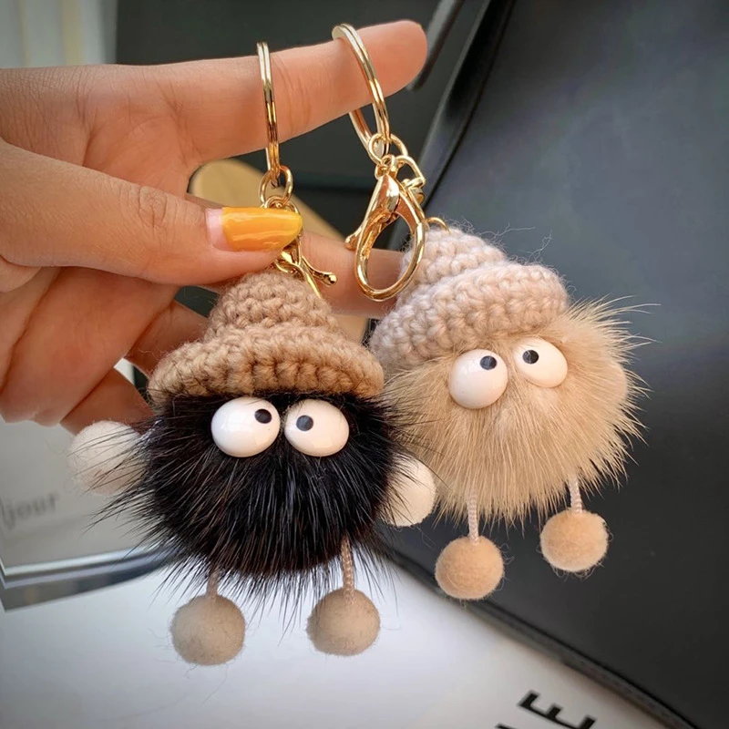 Mink Fur Backpack Keychains | Kawaii Plush Keychain | Keychain School ...