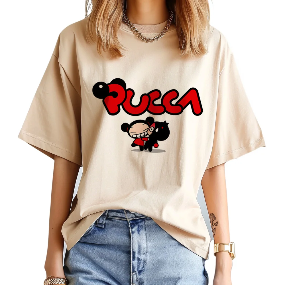 Pucca t shirt women manga comic Japanese t shirt girl Japanese y2k ...