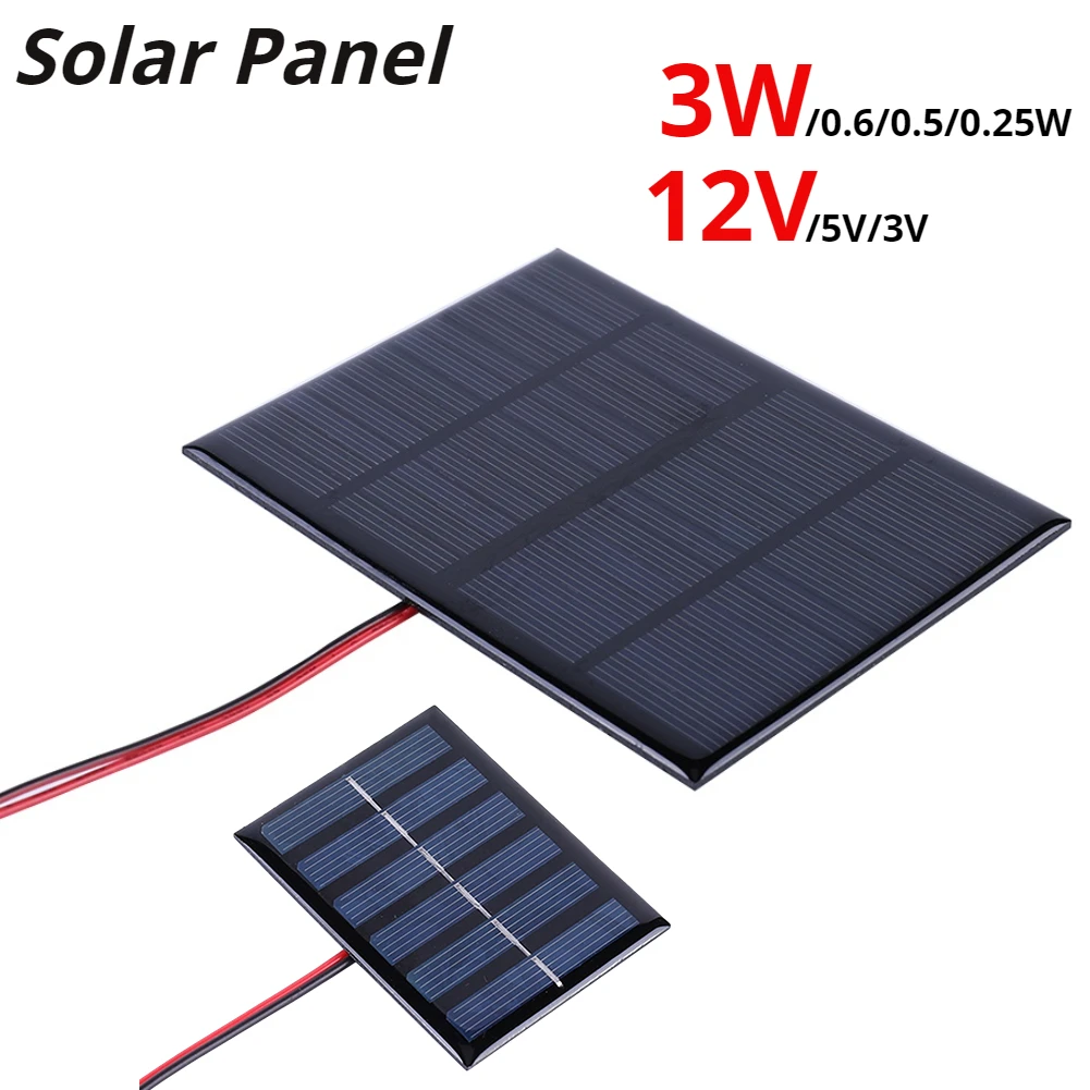 Mini Solar Panel 3W 12V Small Cell Module Polysilicon Board DIY Solar ...
