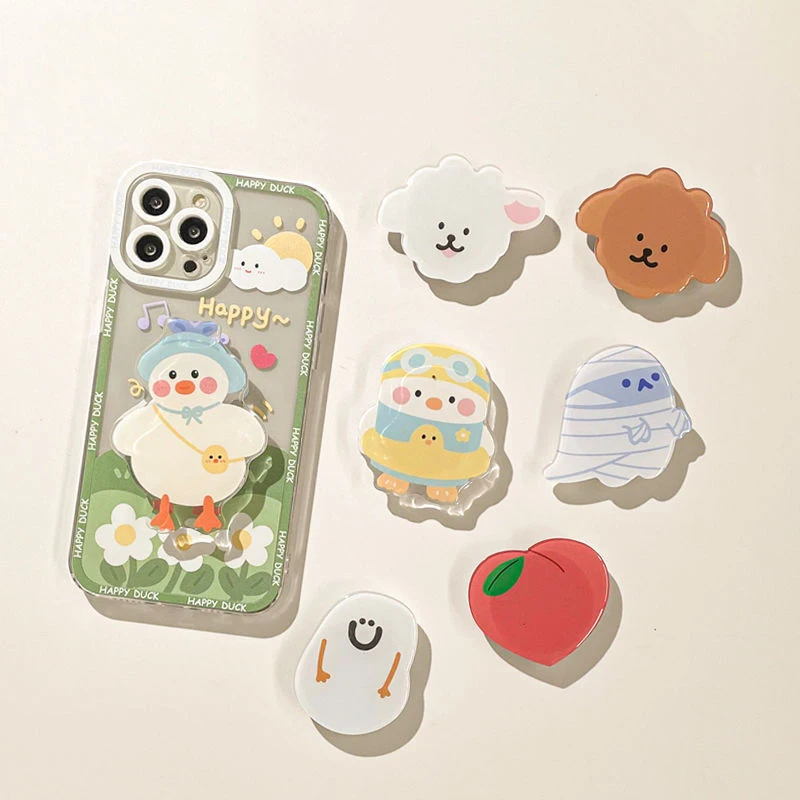 Cute-Cartoon-Phone-Socket-Holder-Griptok-Kawaii-Duck-Dog-Grip-Tok-Ring ...