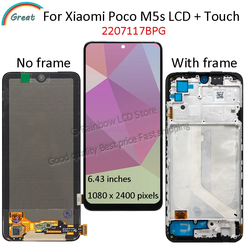 6.43'' Amoled For Xiaomi Poco M5s Lcd 2207117bpg Touch Screen Digitizer ...