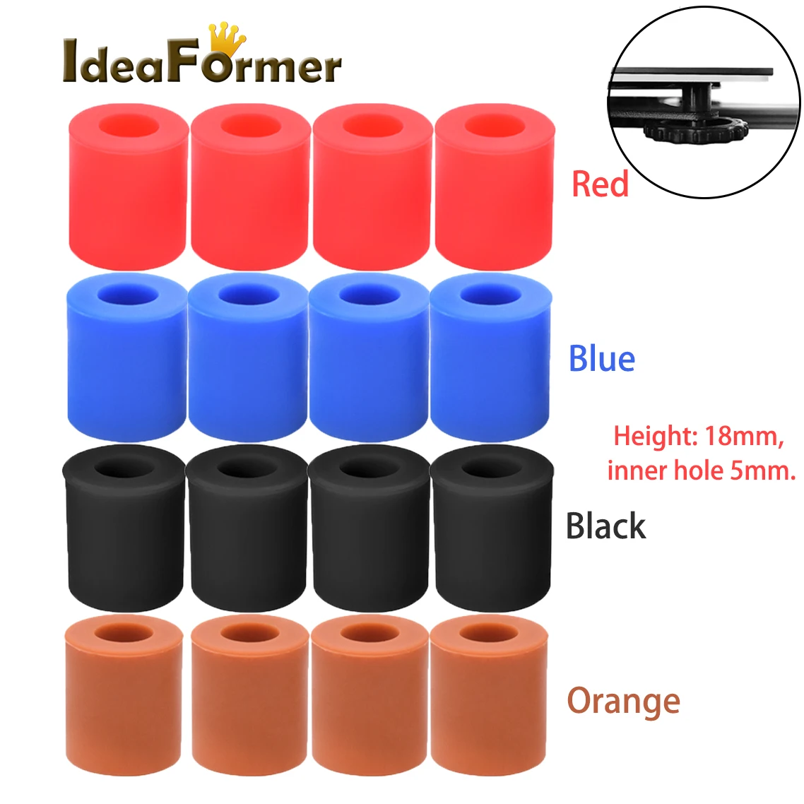 IdeaFormer 4Pcs High Temperature Silicone Solid Spacer Hot Bed Leveling ...