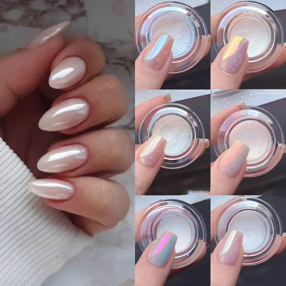 Moon-White-Chrome-Powder-Vanilla-Nails-French-White-Pearl-Moonlight-Nail-Art-Pigment-Powder ...